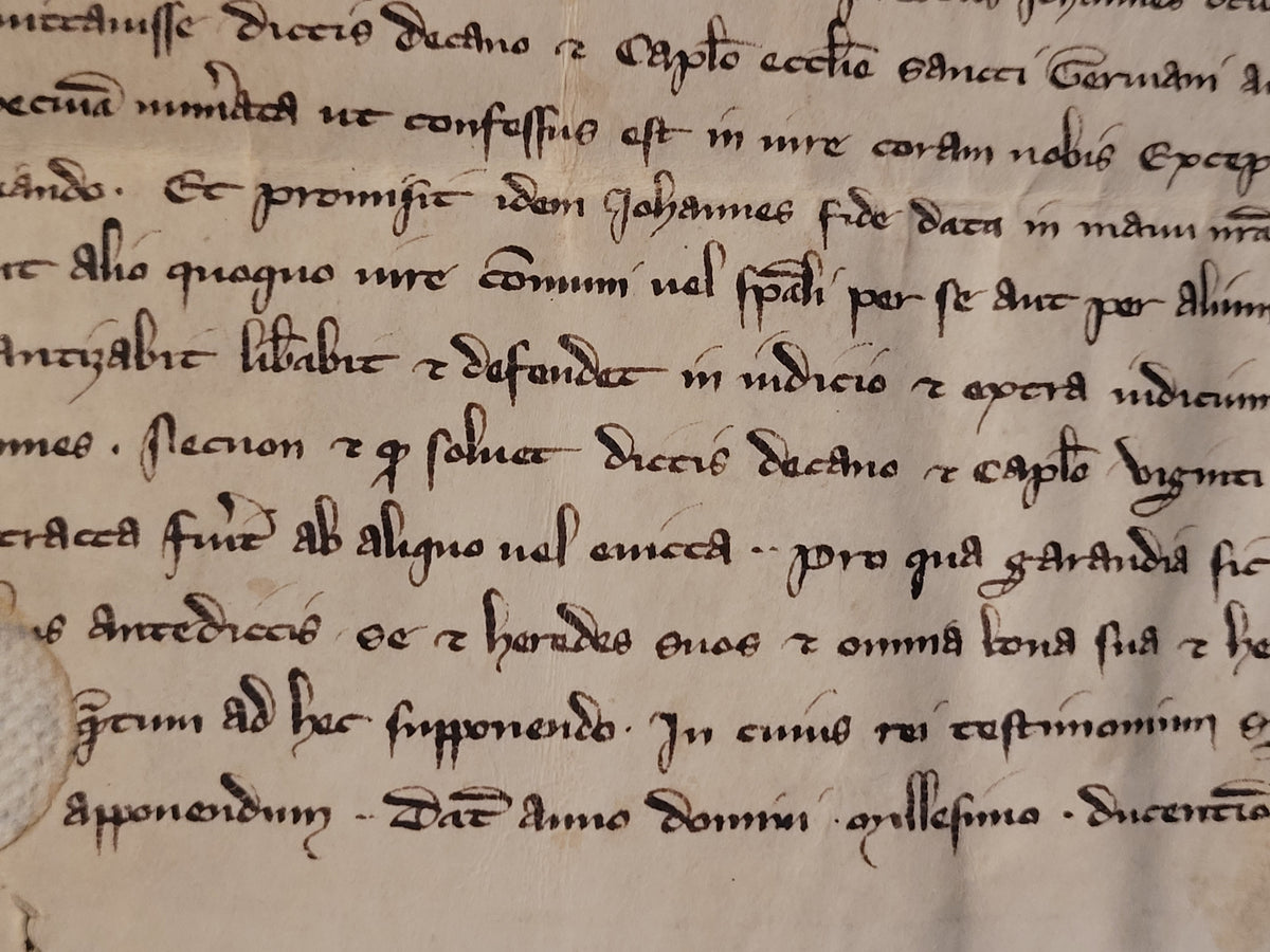 ***RESERVED*** Medieval Charter. Manuscript on Parchment, February 128 ...