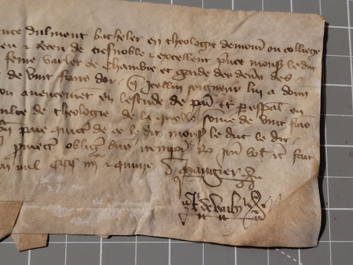 Medieval Charter of the 100 Years War. Manuscript on Parchment, 1395 ...